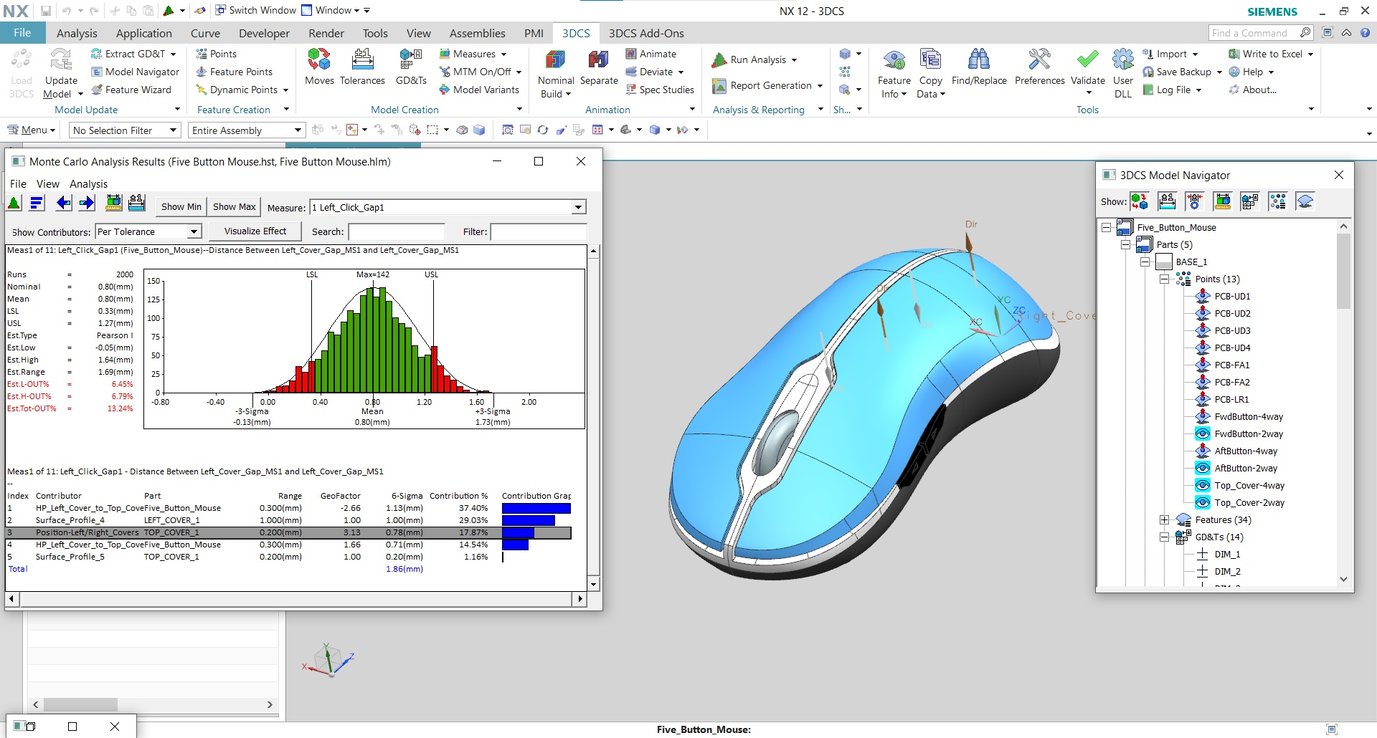 Siemens NX Integrated Tolerance Analysis | 3DCS Variation Analyst for NX