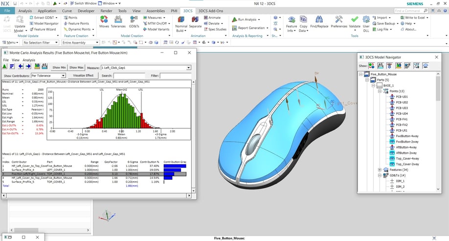 Siemens NX Integrated Tolerance Analysis | 3DCS Variation Analyst for NX