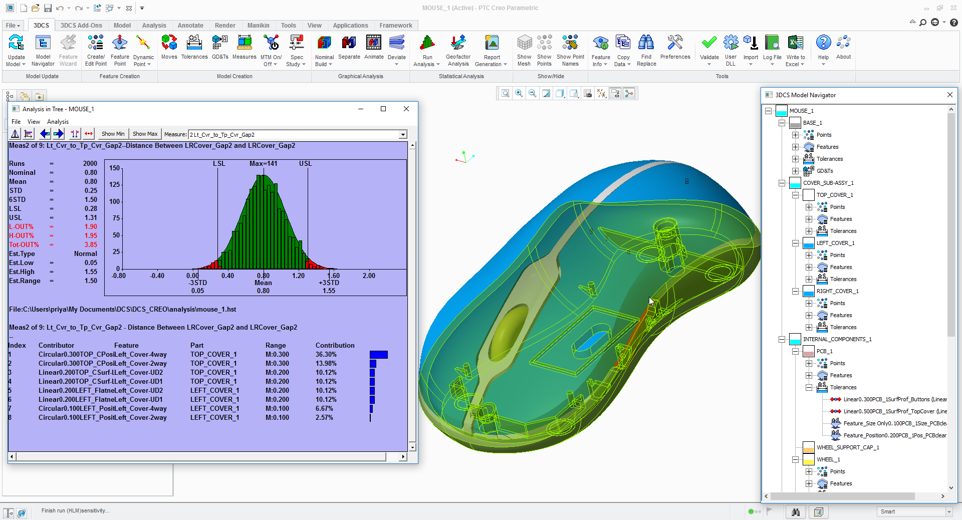 PTC Creo Integrated Tolerance Analysis | 3DCS Variation Analyst for Creo